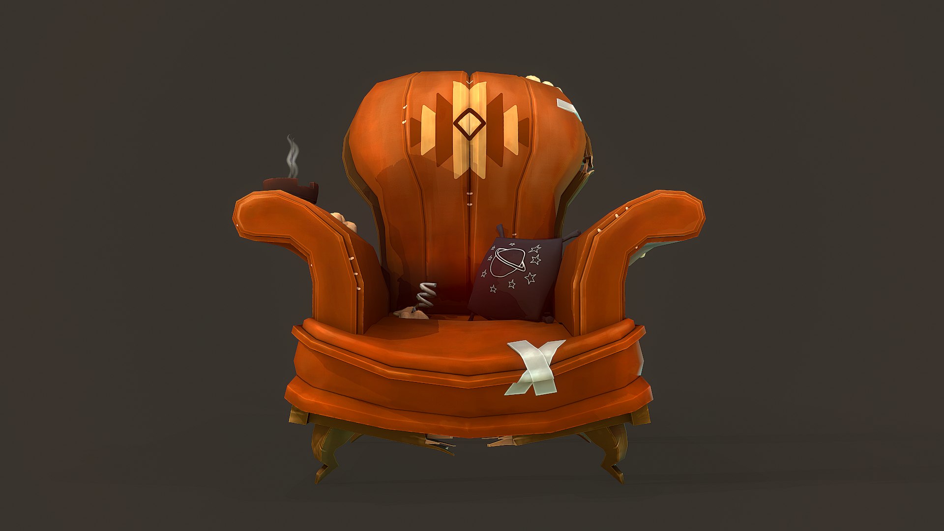 Stylized Leather Chair 3D Model - TurboSquid 1631849