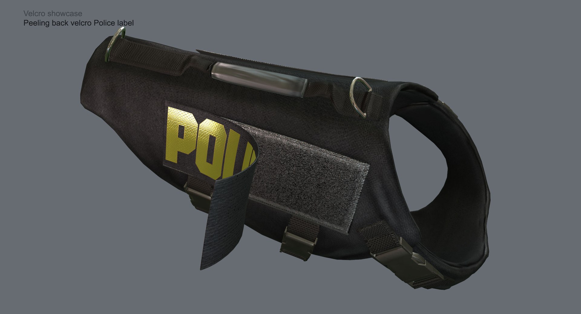 police dog body armor 3d model