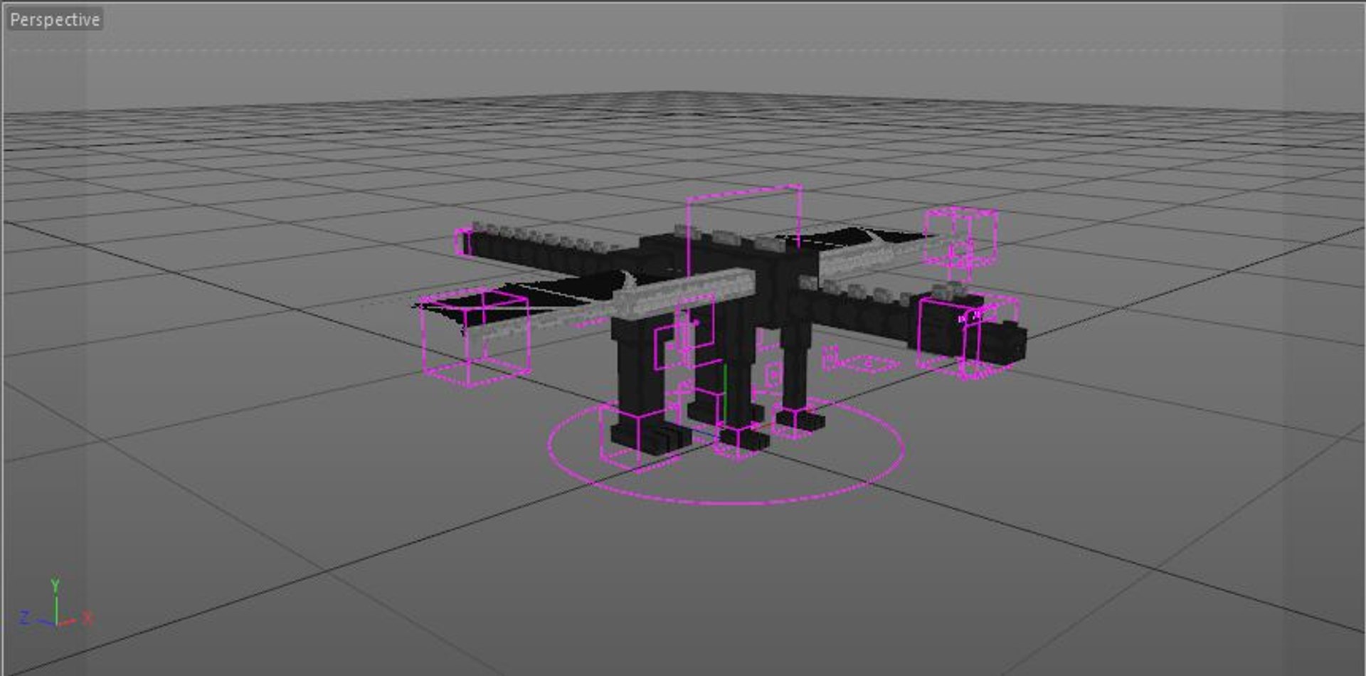 3d Model Enderdragon Minecraft Rigged