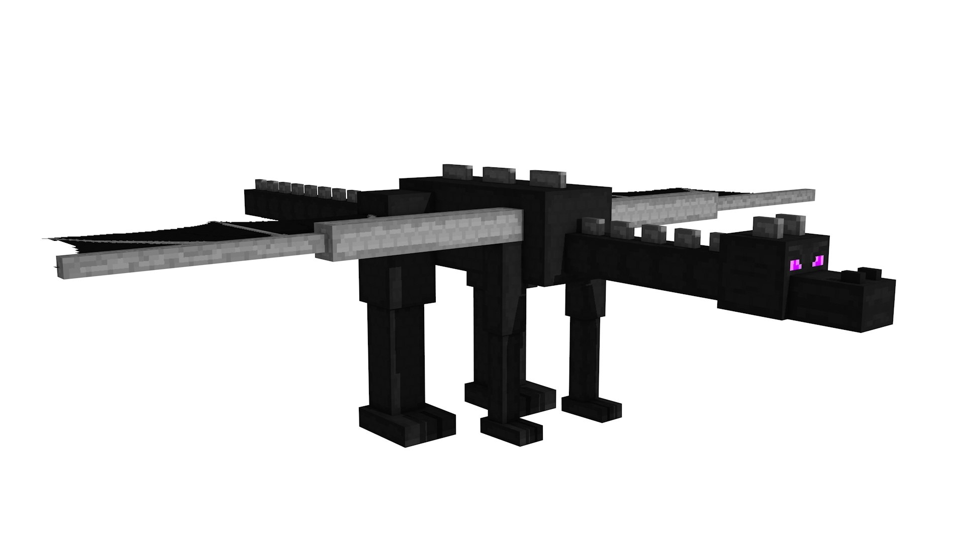 3d Model Enderdragon Minecraft Rigged