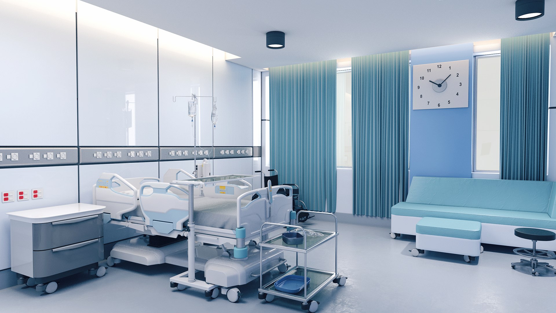 3D Single Unit Self Care Hospital Room - TurboSquid 2365212