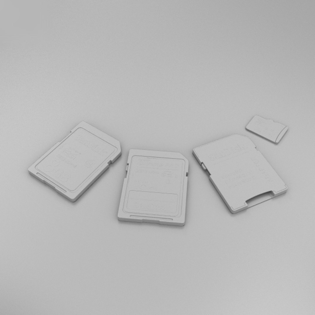 Sd Card Set 3D Model - TurboSquid 1369883