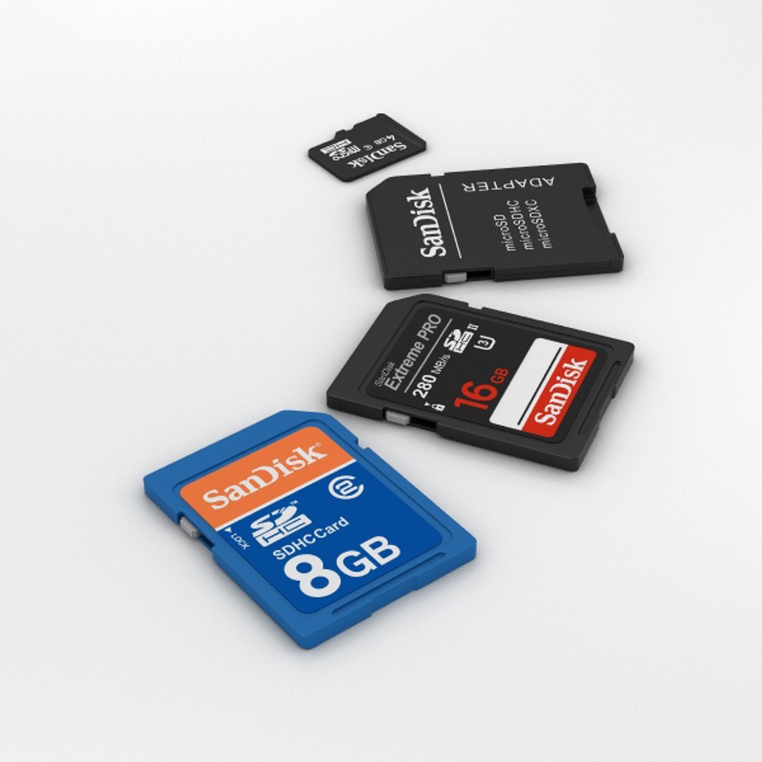 Sd Card Set 3D Model - TurboSquid 1369883
