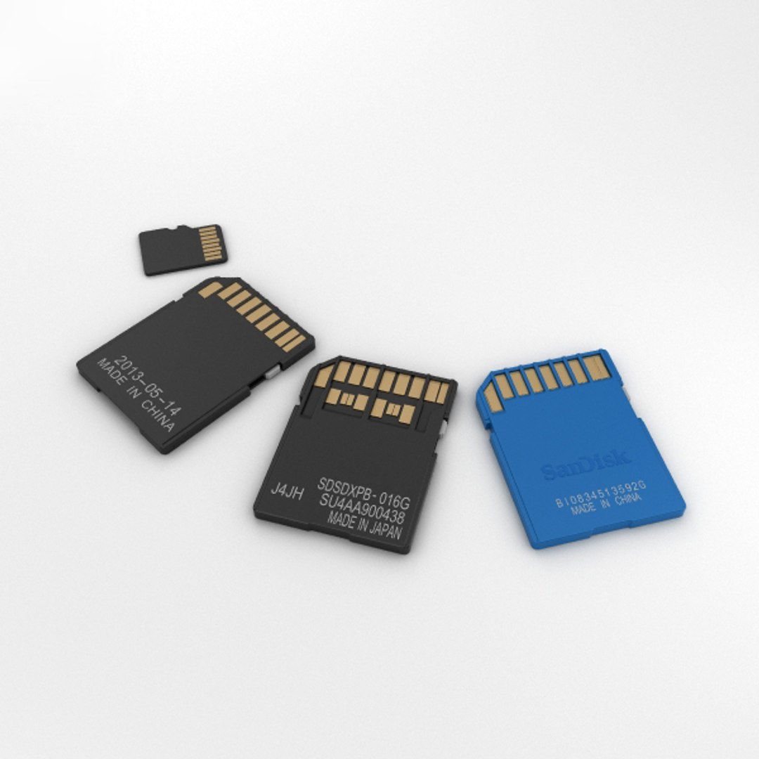Sd Card Set 3D Model - TurboSquid 1369883
