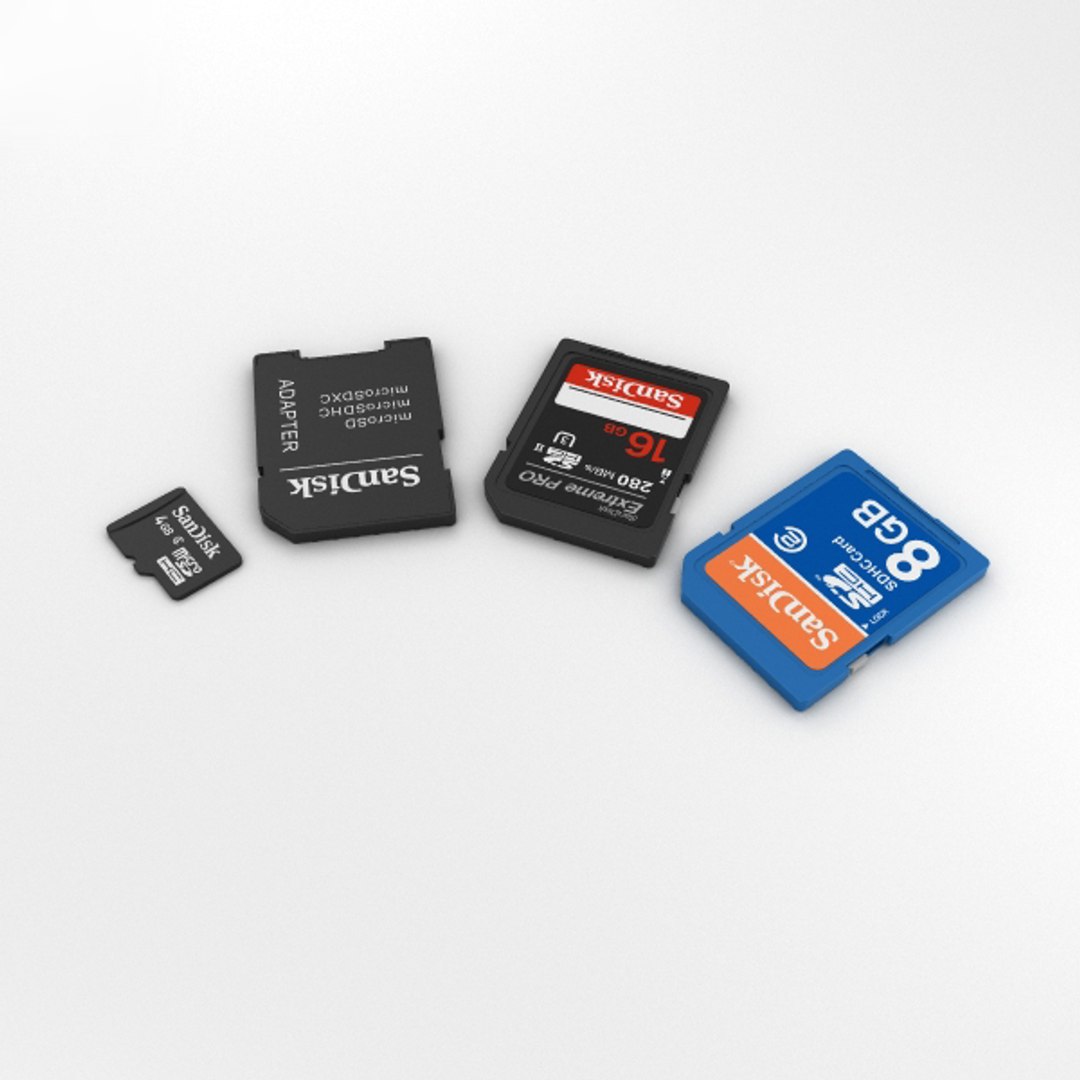 Sd Card Set 3D Model - TurboSquid 1369883
