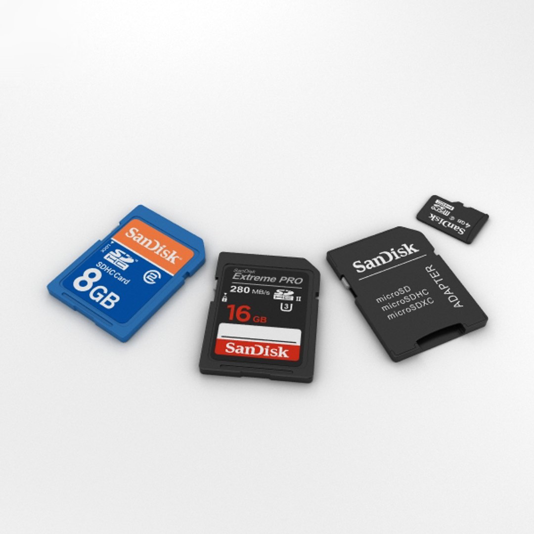 Sd Card Set 3D Model - TurboSquid 1369883