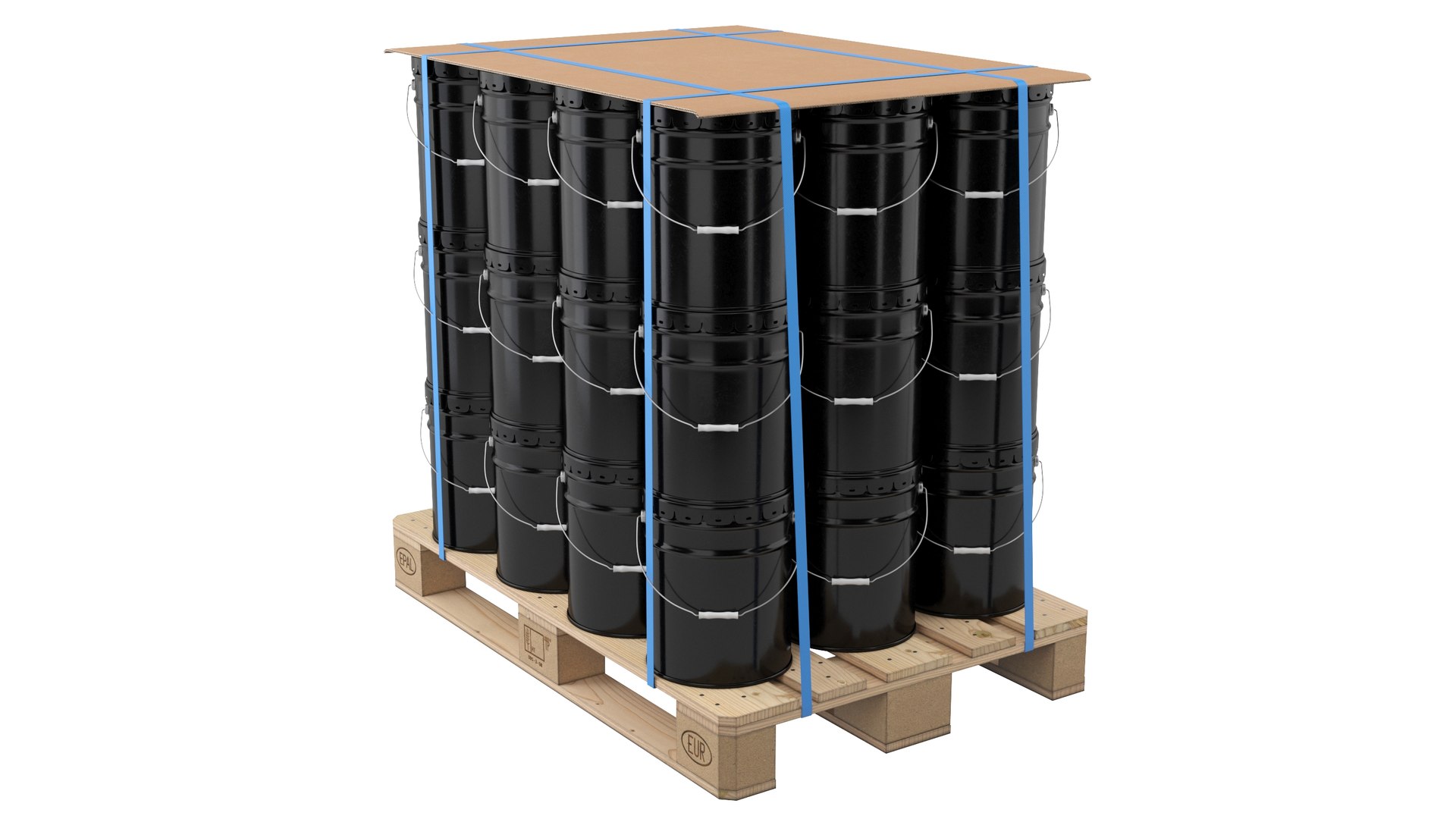 Pallet With Buckets 3D Model - TurboSquid 2040759
