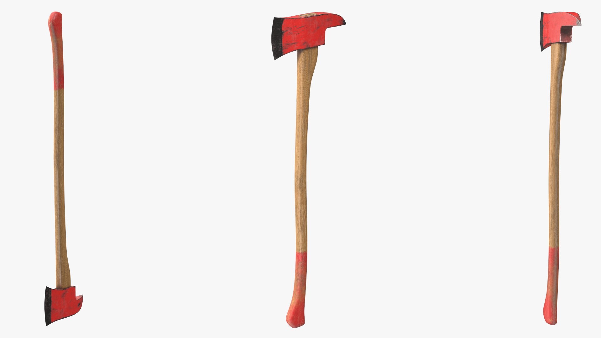 3D Pickhead Fire Axe With Wooden Handle Old - TurboSquid 2178004