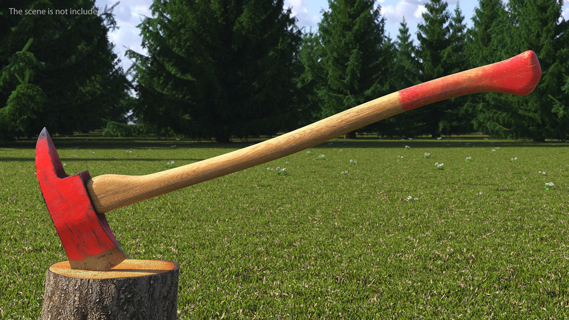 3D Pickhead Fire Axe With Wooden Handle Old - TurboSquid 2178004