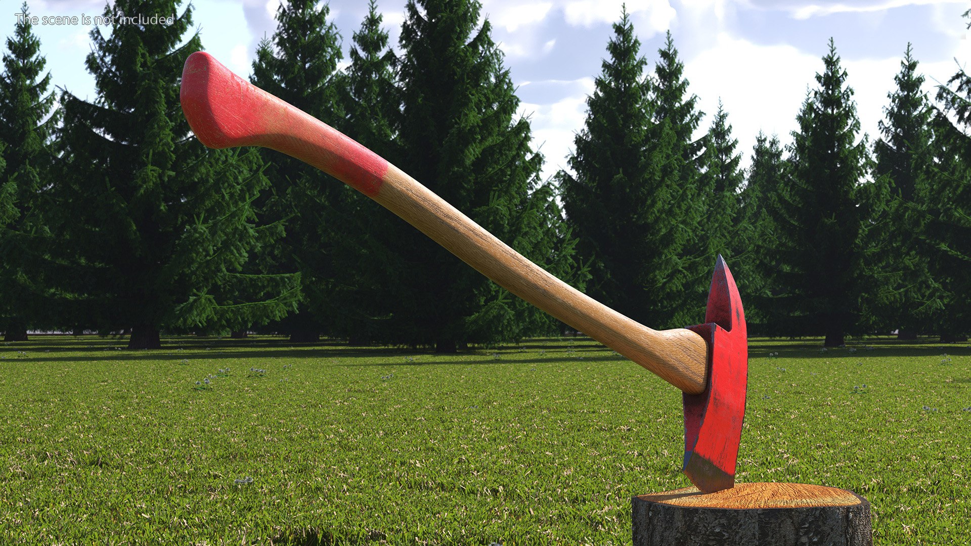 3D Pickhead Fire Axe With Wooden Handle Old - TurboSquid 2178004