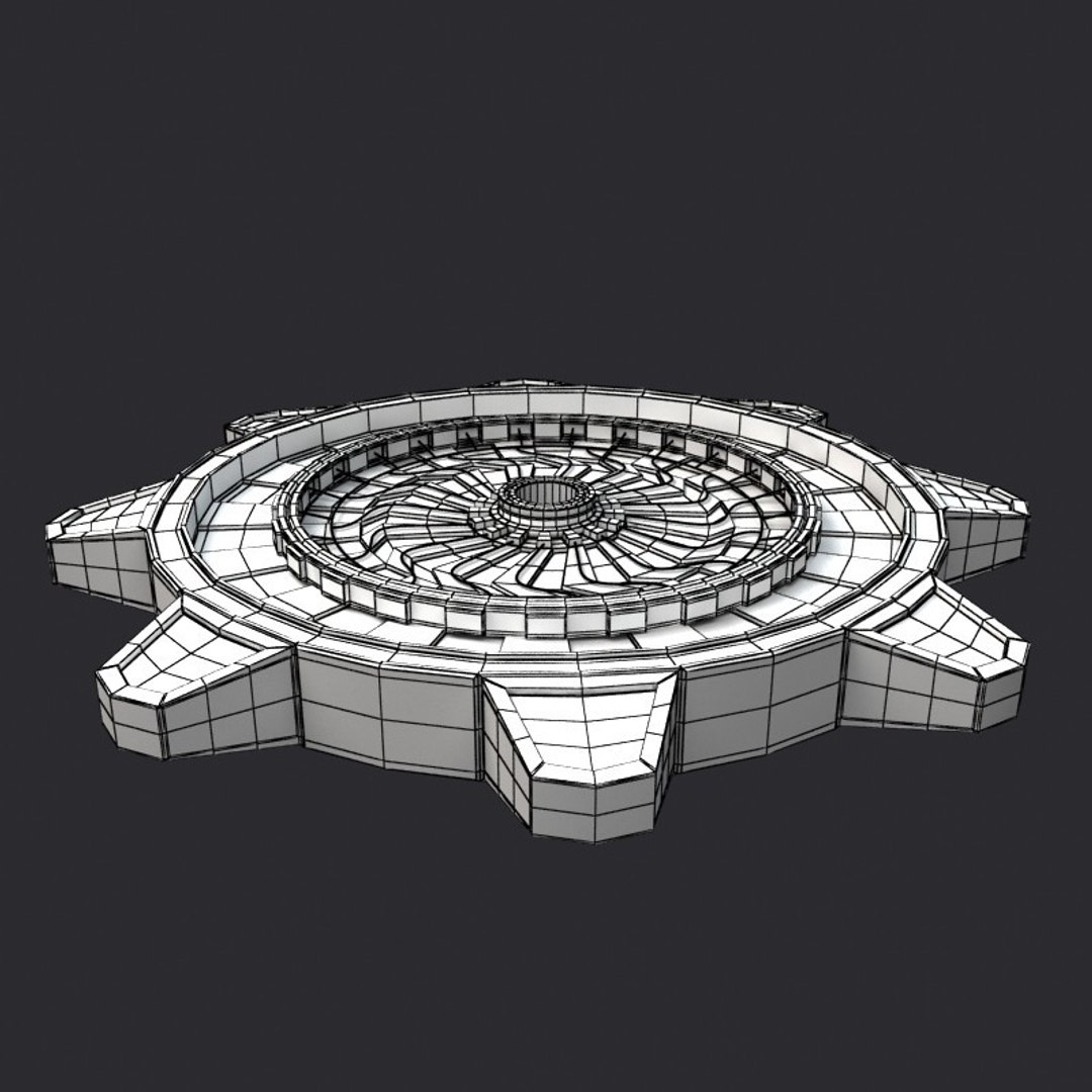 3d Golden Cog Wheel Model