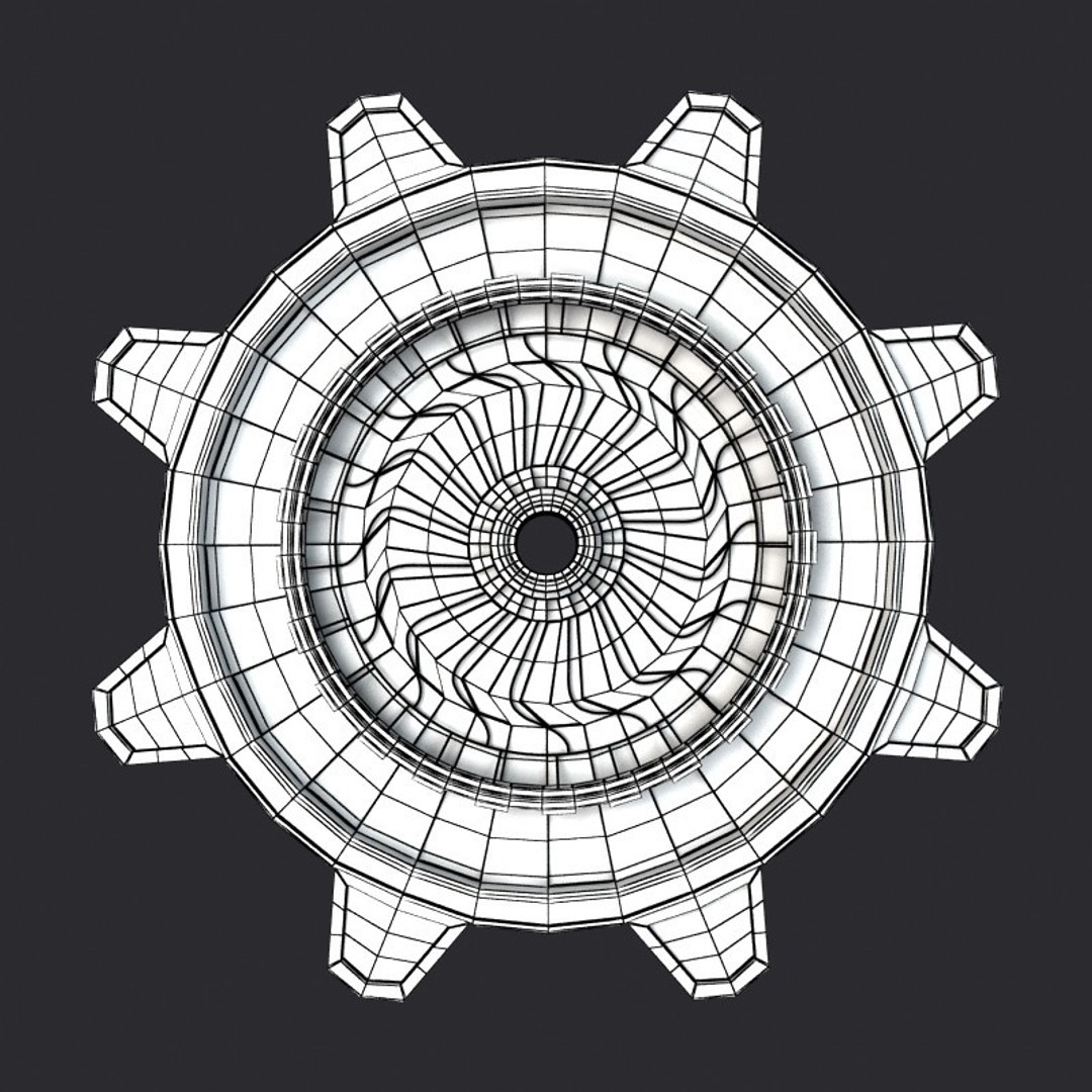 3d Golden Cog Wheel Model