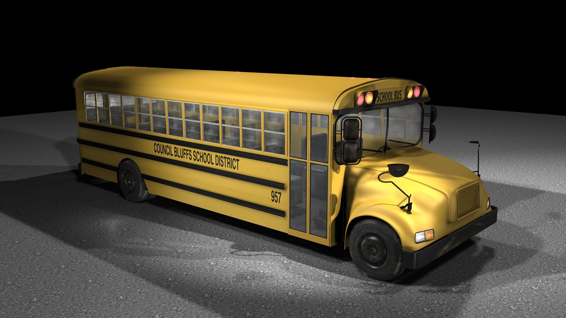 3d Yellow School Bus Model