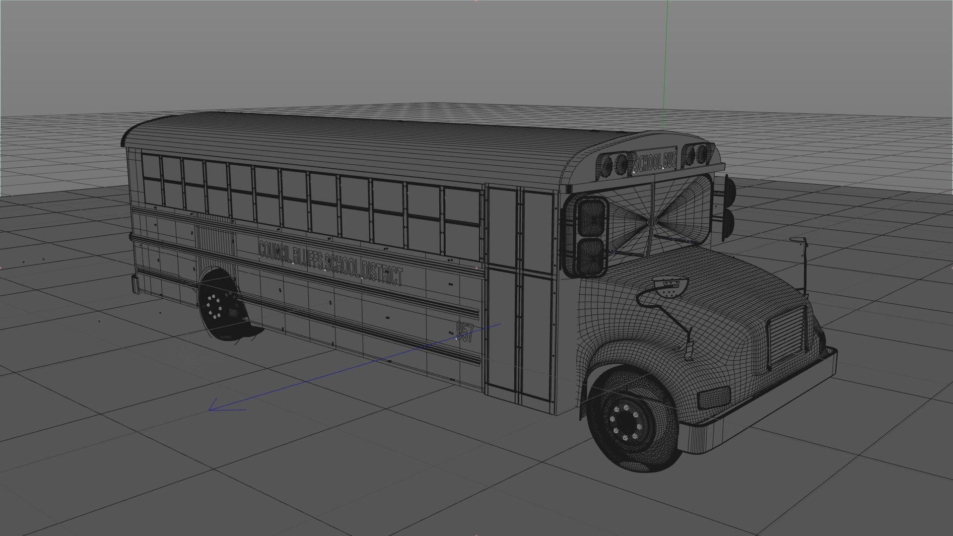 3d Yellow School Bus Model