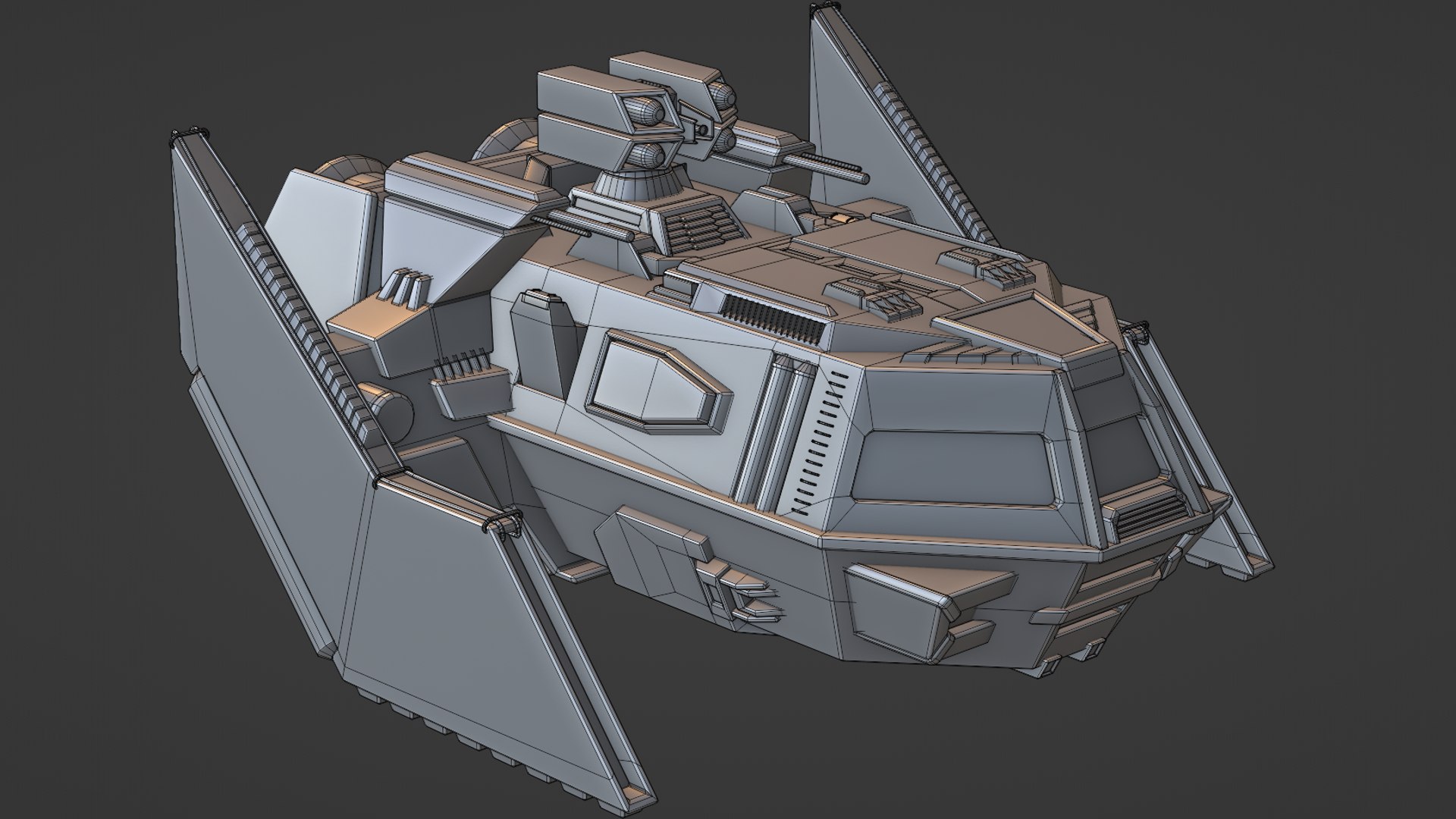 3D Lowpoly Sci-fi Spaceship - TurboSquid 2092964