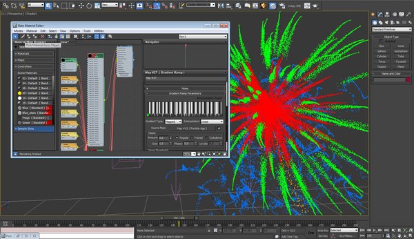 free fireworks particle flow 3d model