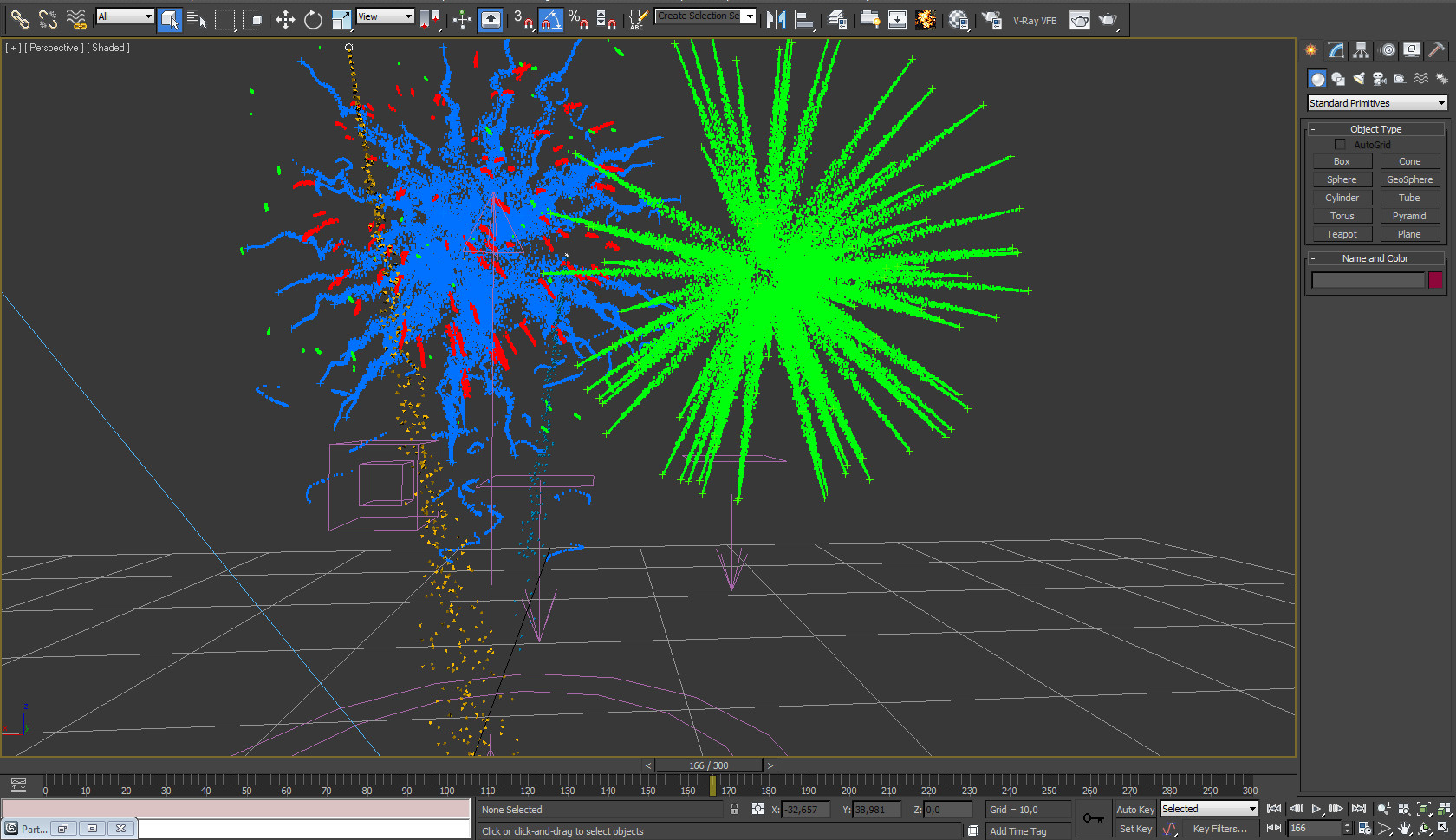 free fireworks particle flow 3d model