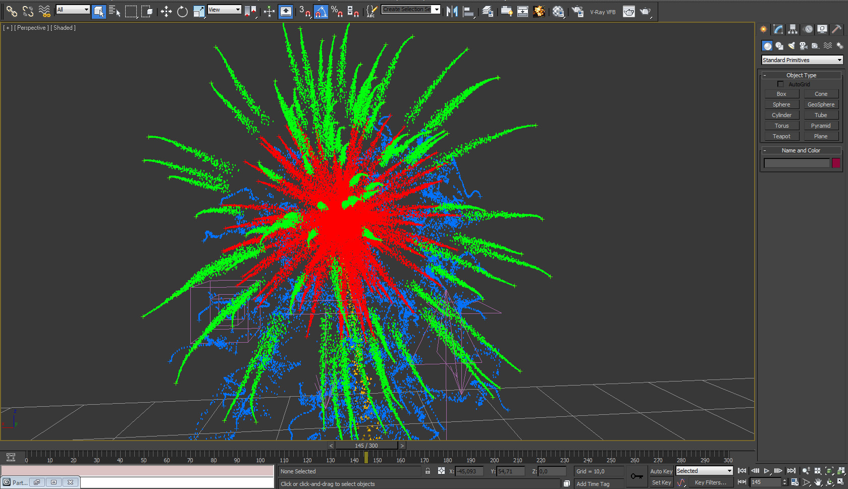 free fireworks particle flow 3d model