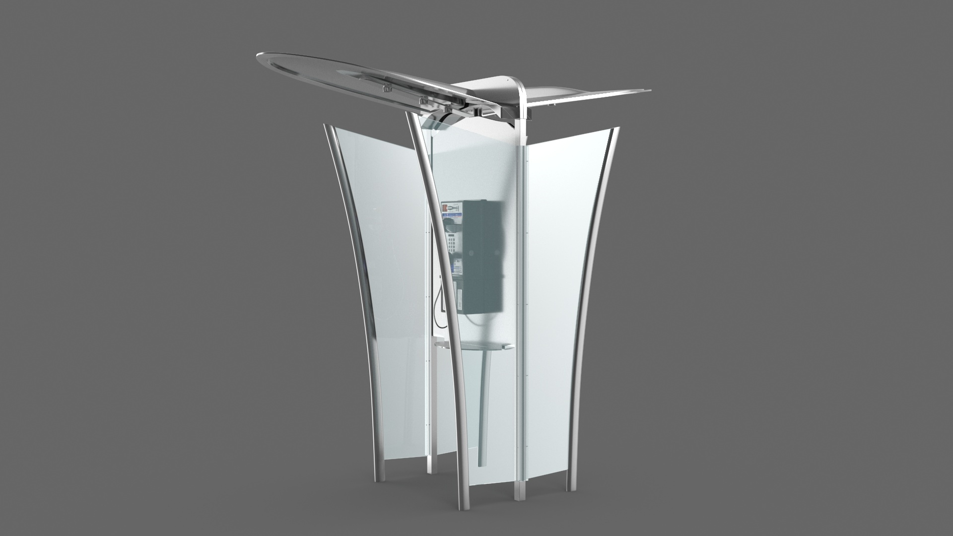 3D Modern Glass Phone Booth Model - TurboSquid 2200246