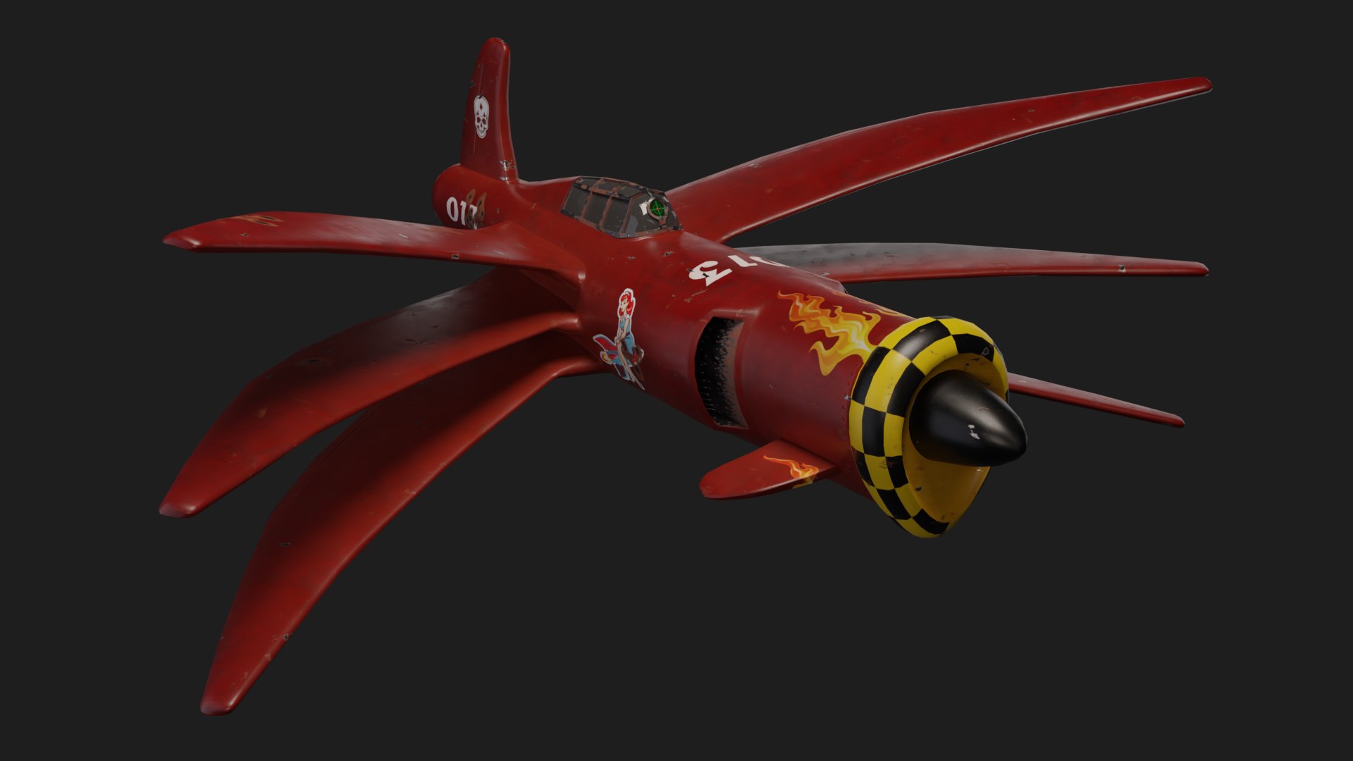 3D Dieselpunk Fantasy Jet Plane - TurboSquid 2137349