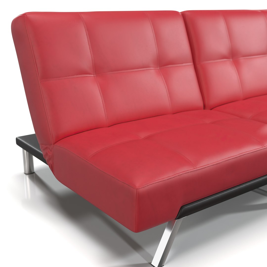 Aspen Leather Convertible Futon PBR 3D Model - TurboSquid 2213566
