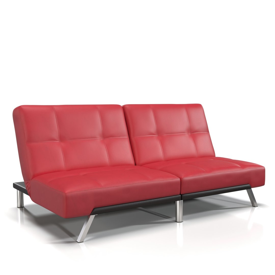 Aspen Leather Convertible Futon PBR 3D Model - TurboSquid 2213566