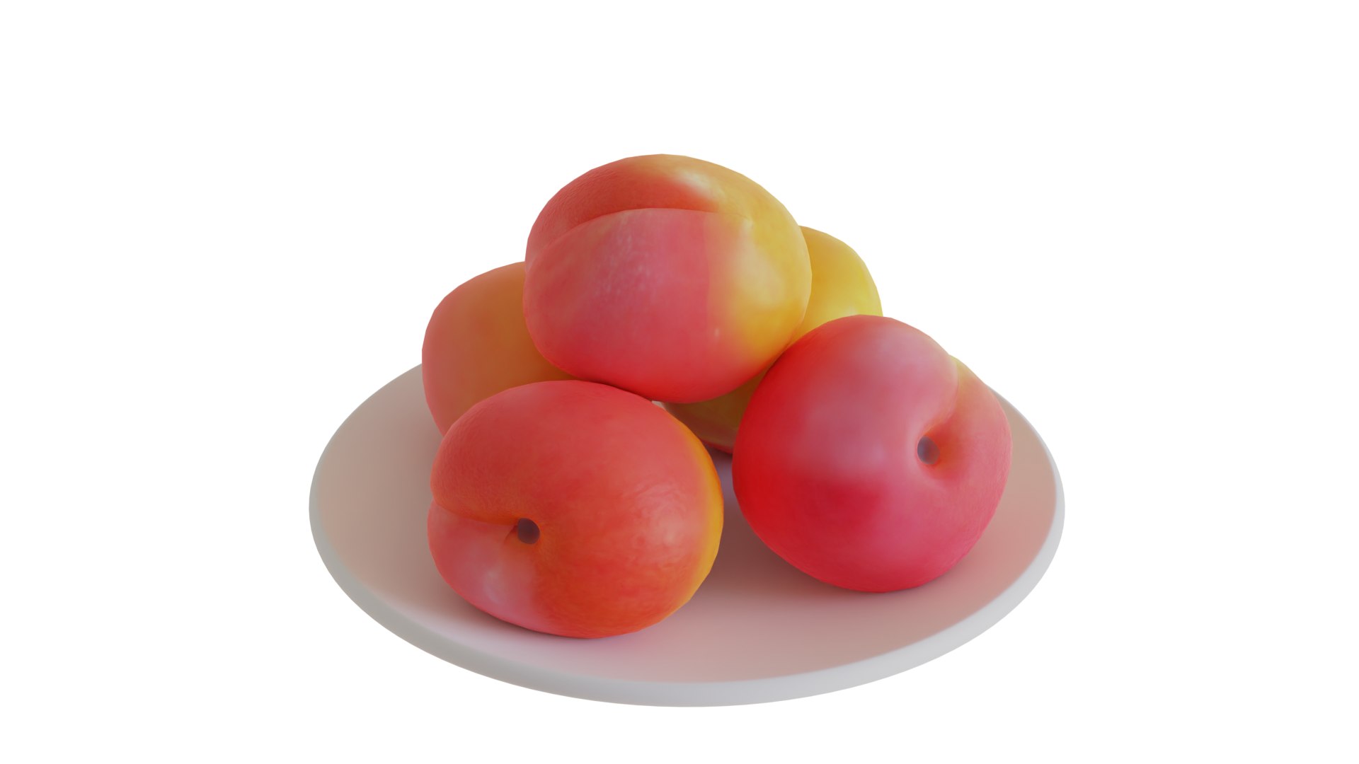 3D Apricots On Plate Model - TurboSquid 2326940