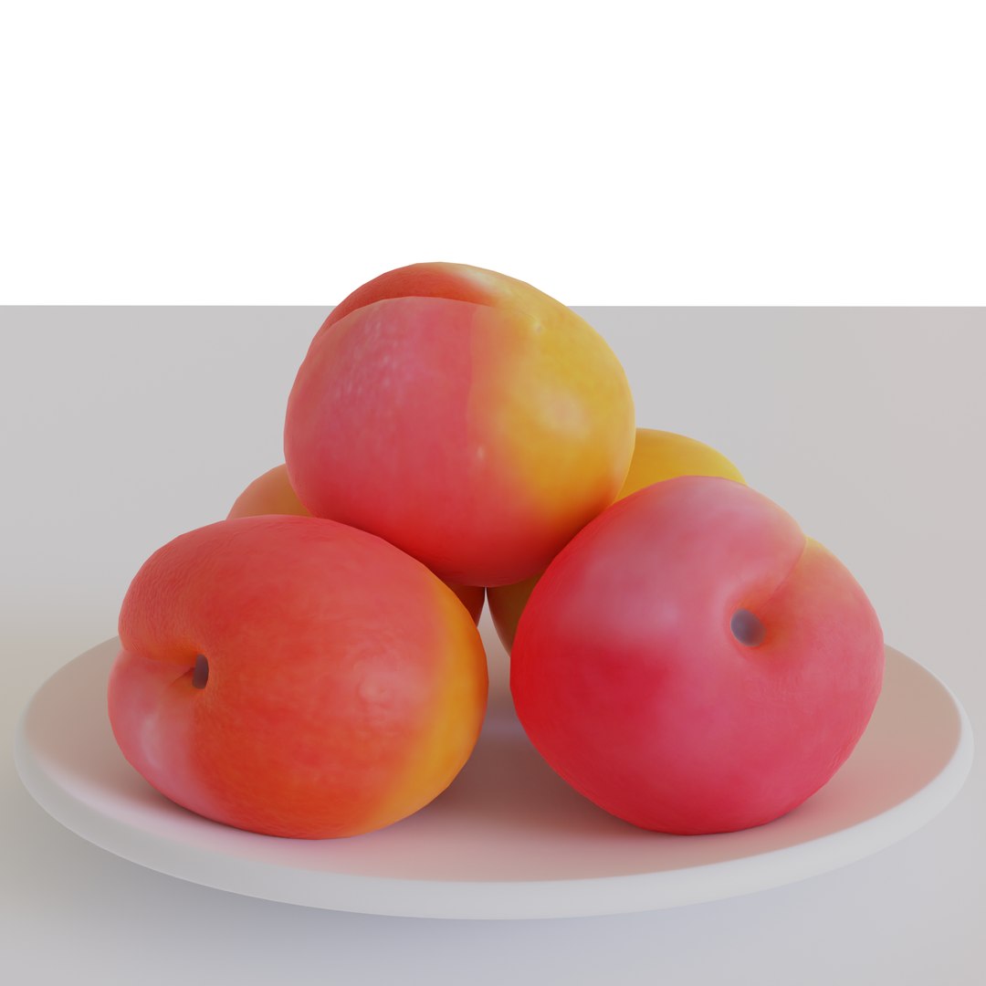 3D Apricots On Plate Model - TurboSquid 2326940