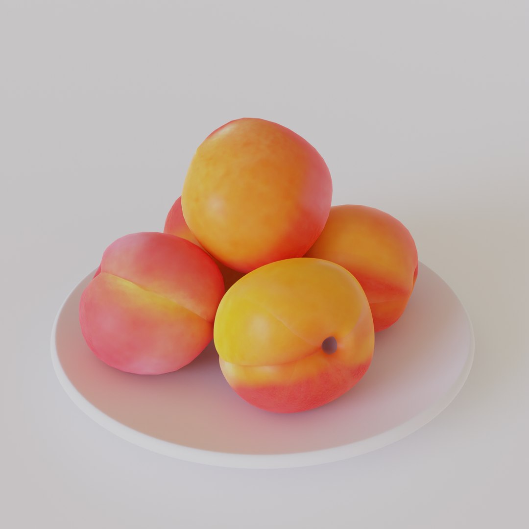 3D Apricots On Plate Model - TurboSquid 2326940