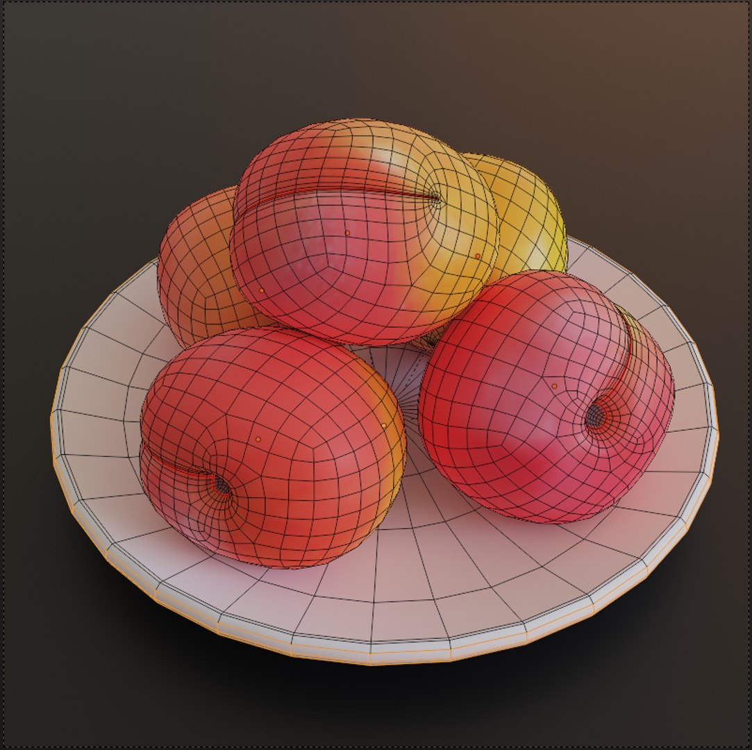3D Apricots On Plate Model - TurboSquid 2326940