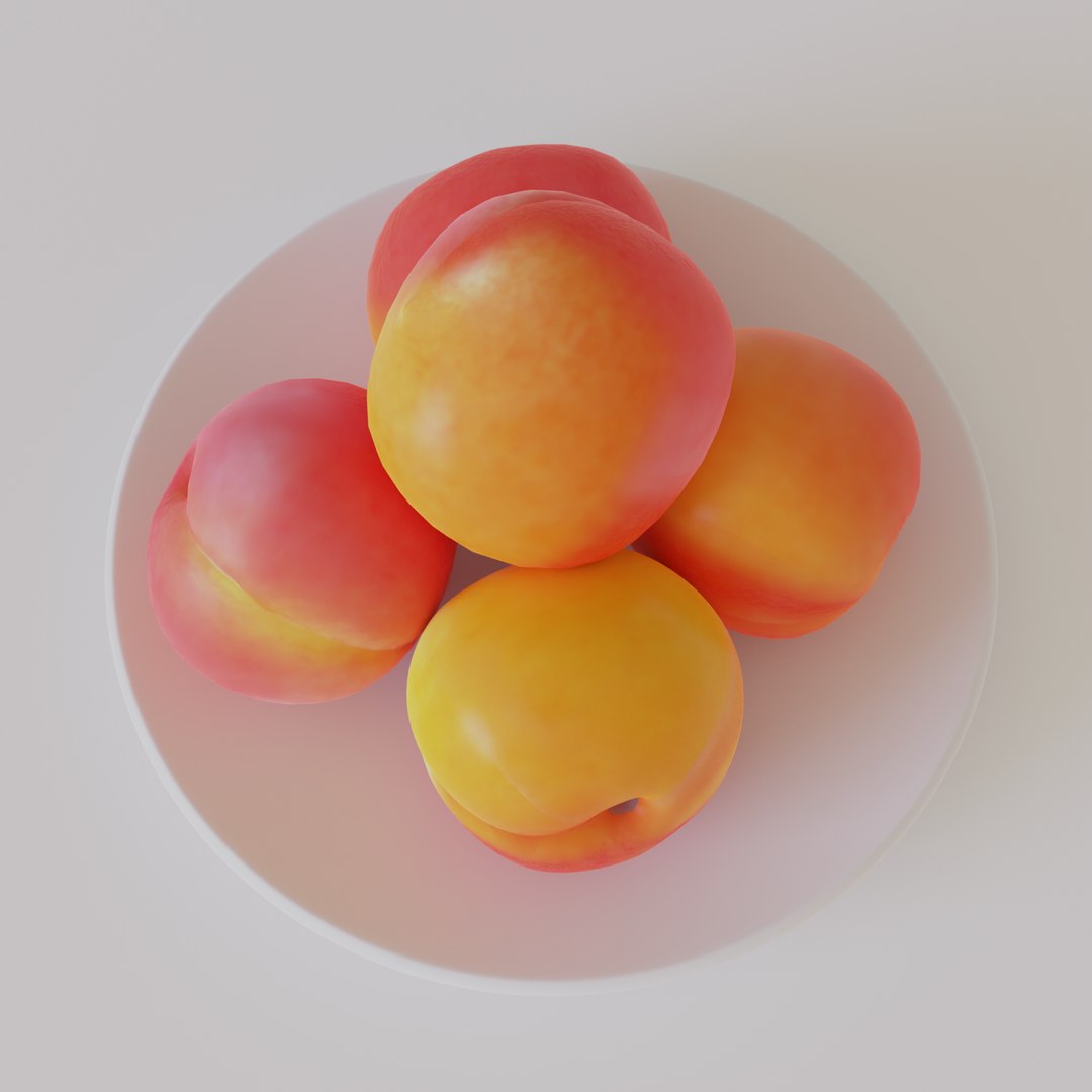 3D Apricots On Plate Model - TurboSquid 2326940