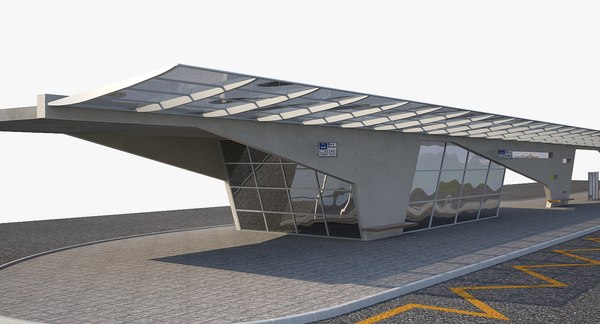 bus station 3d obj