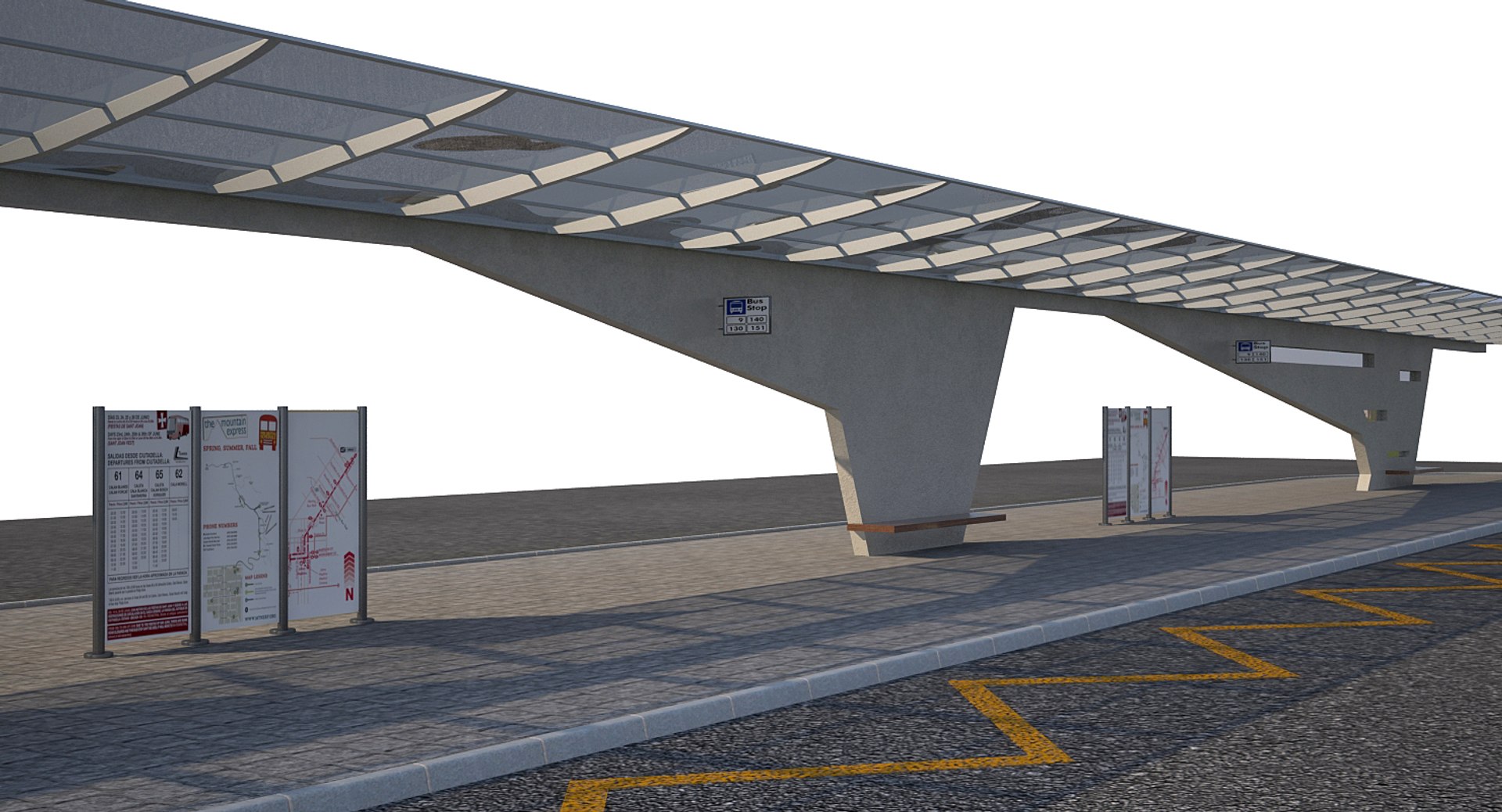 bus station 3d obj