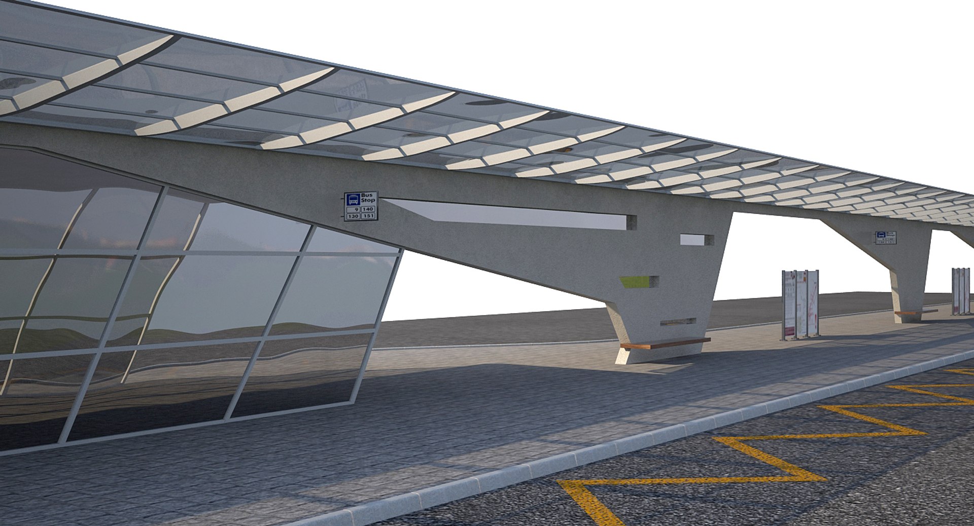 bus station 3d obj