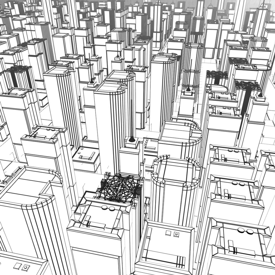 3D Model City Buildings Skyline - TurboSquid 1439729