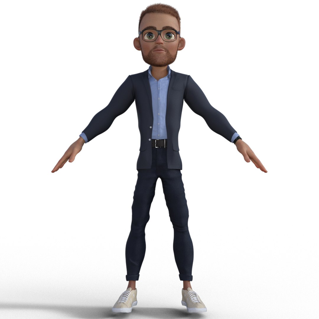 3D Cartoon Character Businessman 3D Model - TurboSquid 1911929