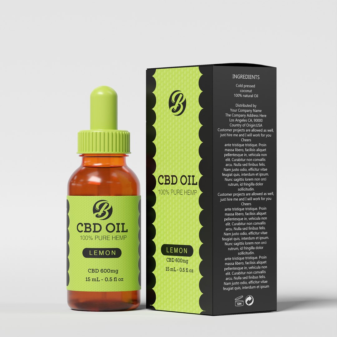 CBD Oil 100 Pure Hemp Lemon 3D Model - TurboSquid 2286062