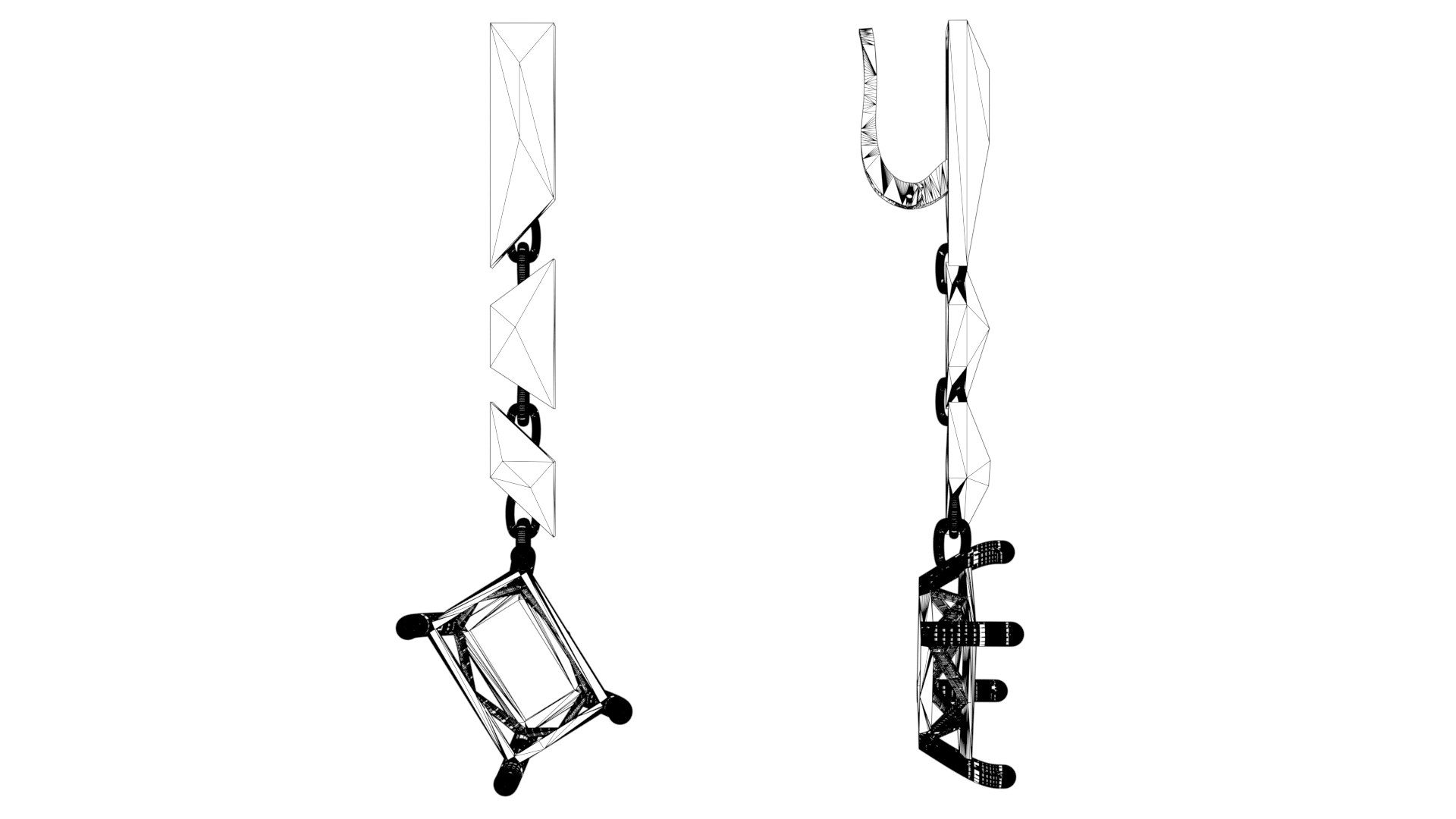 3D Emerald Earrings Gold E13 Print Model - TurboSquid 1851323