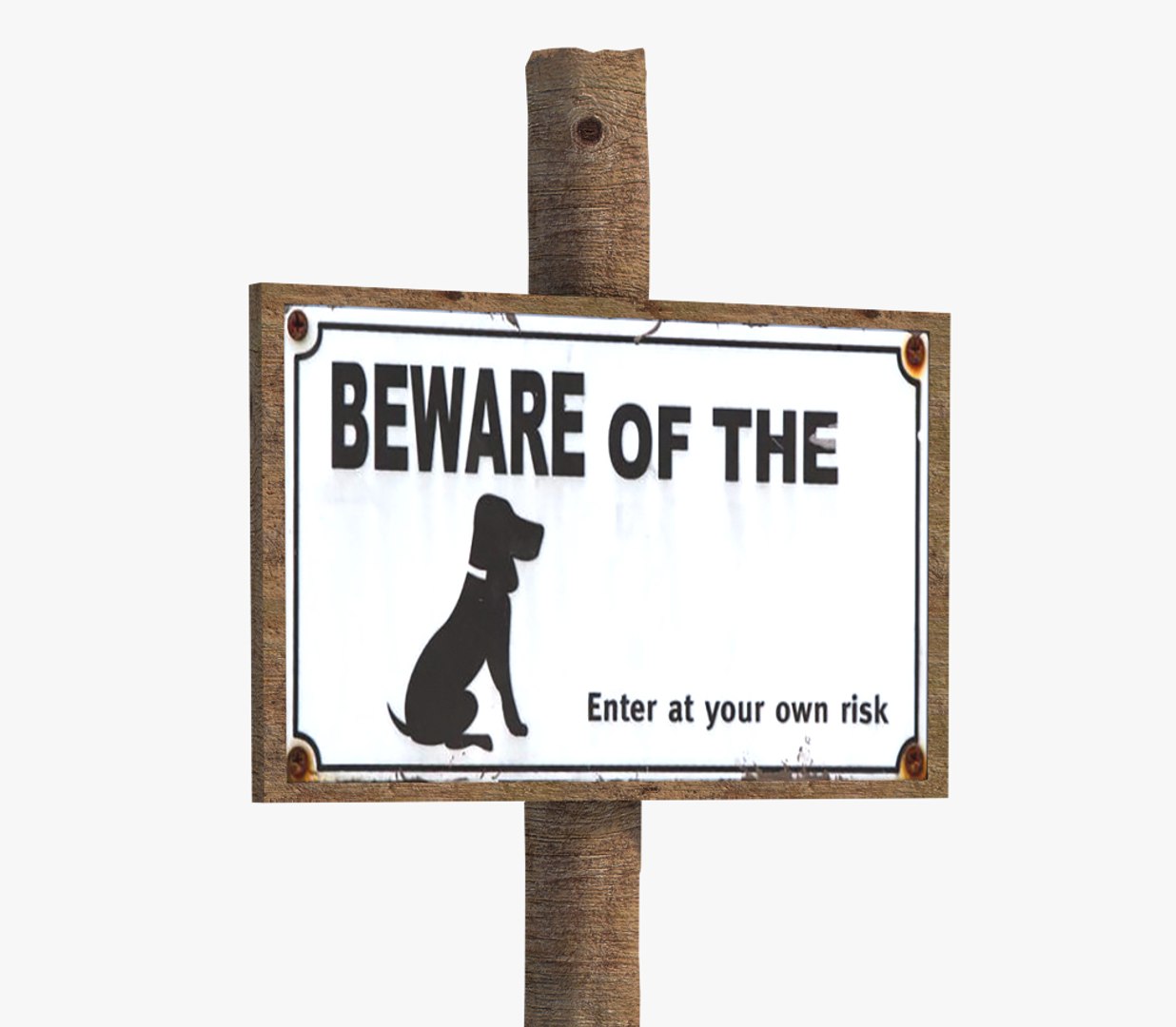 3D Beware Dog - TurboSquid 1311330