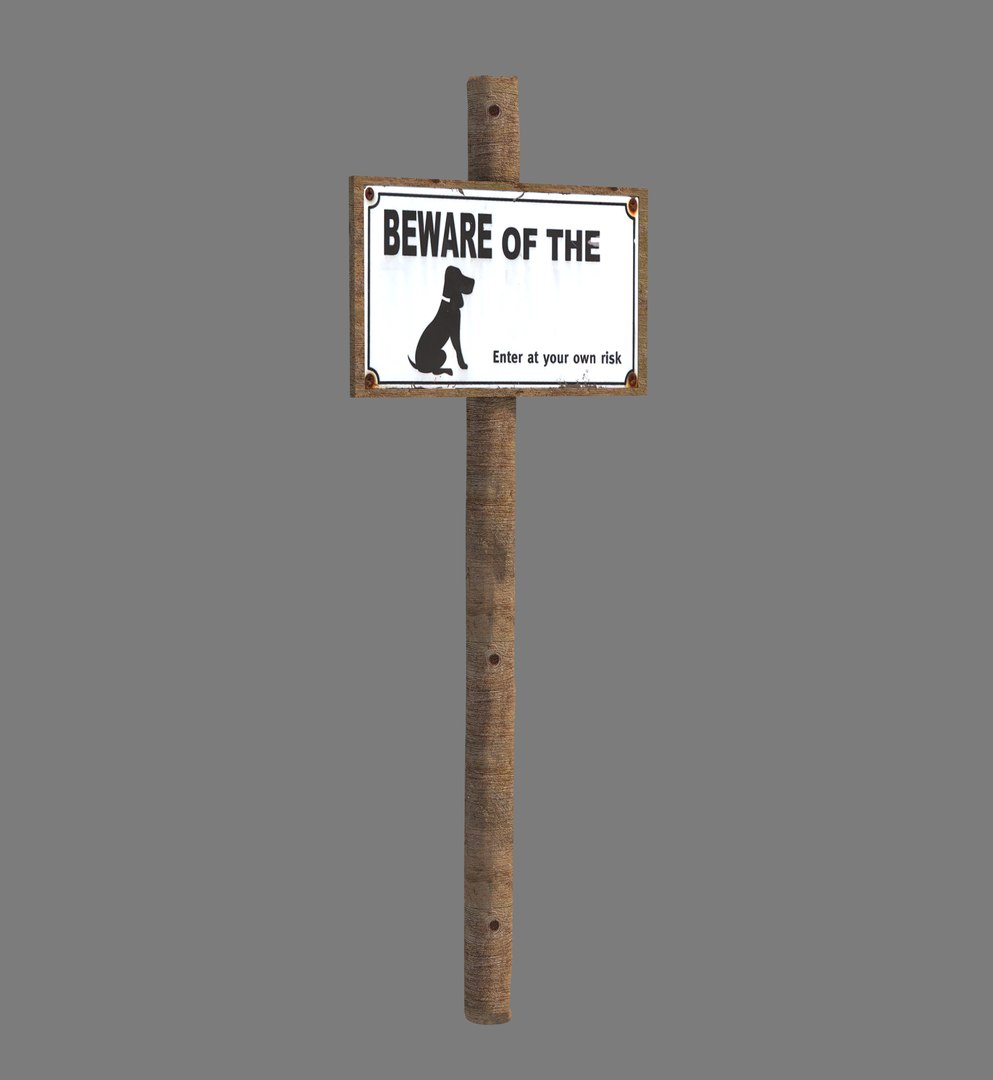 3D Beware Dog - TurboSquid 1311330