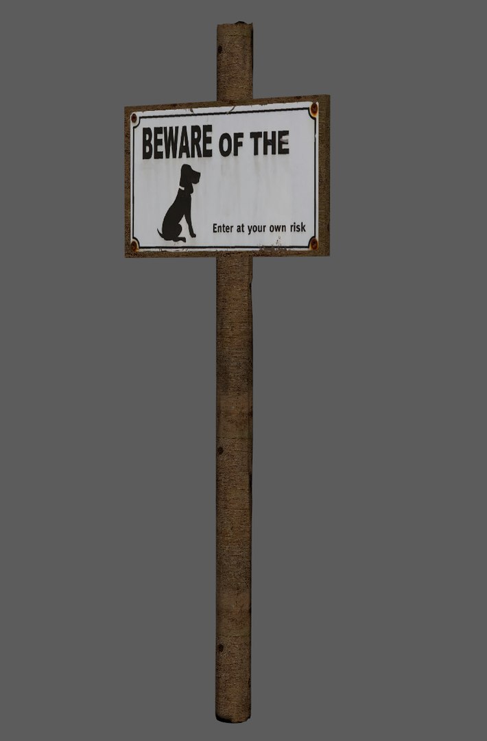 3D Beware Dog - TurboSquid 1311330