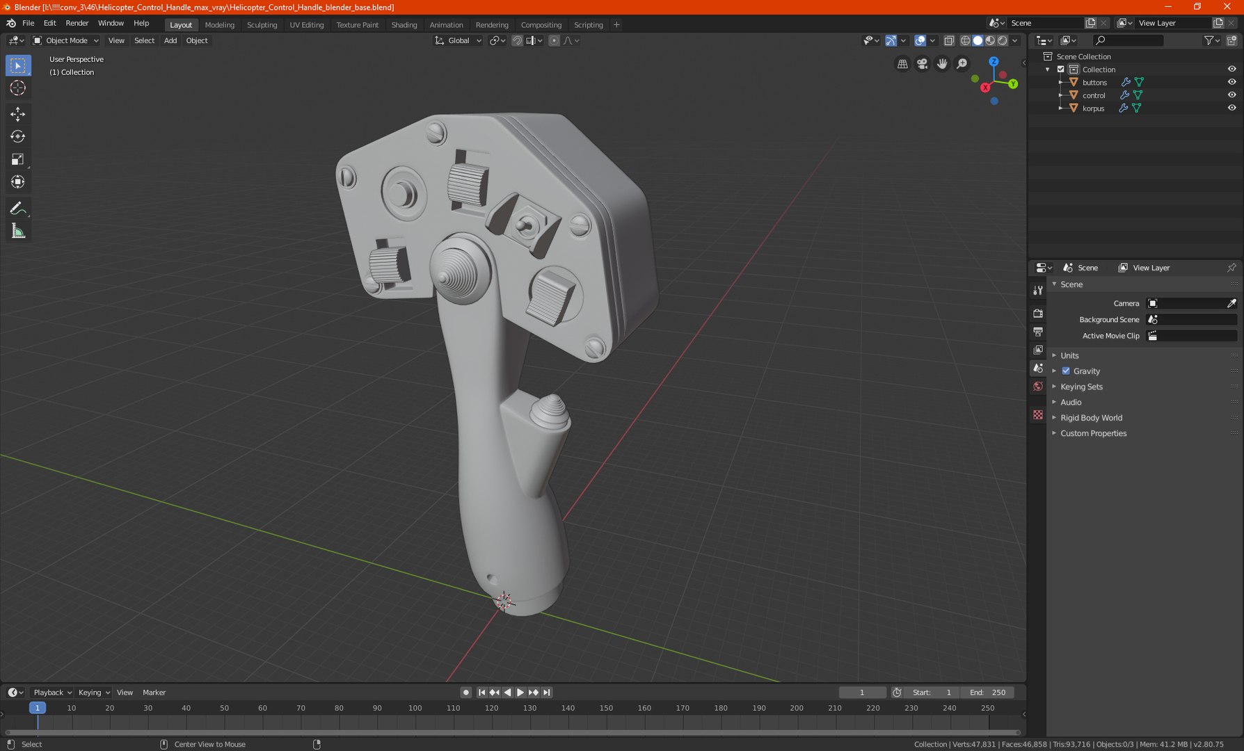 Helicopter Control Handle Model - TurboSquid 1982320