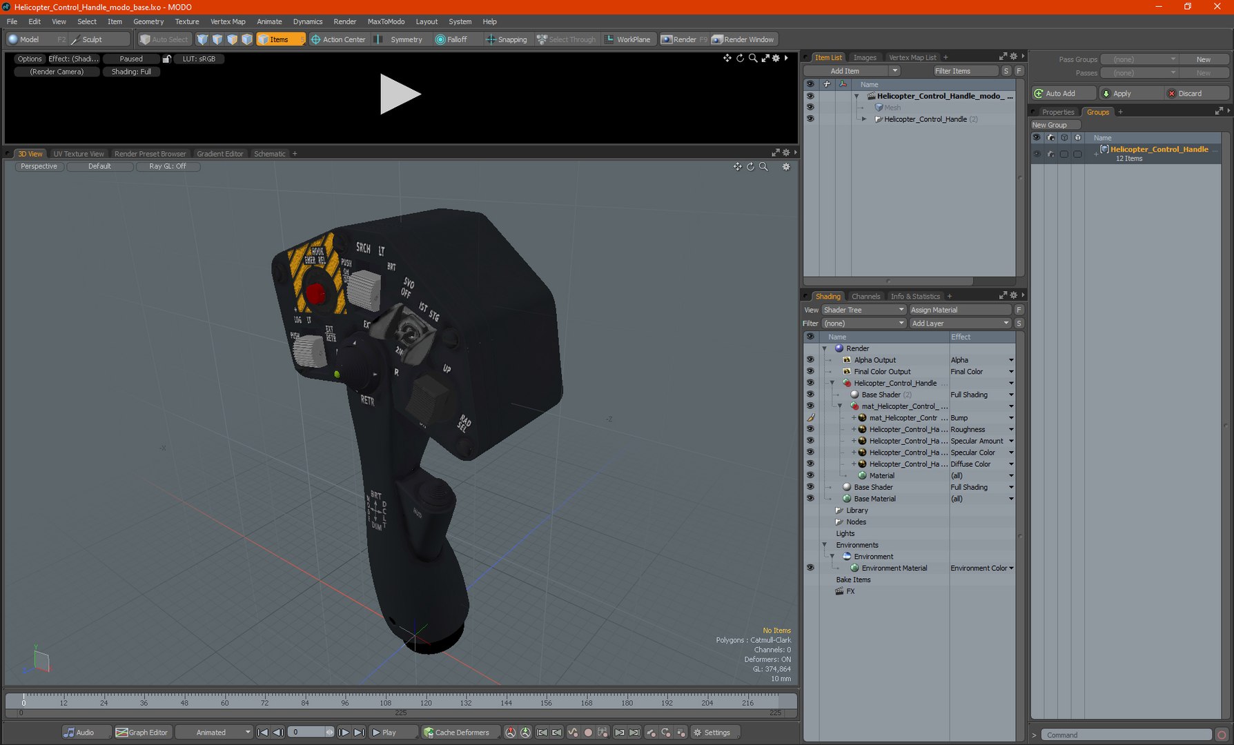 Helicopter Control Handle Model - TurboSquid 1982320