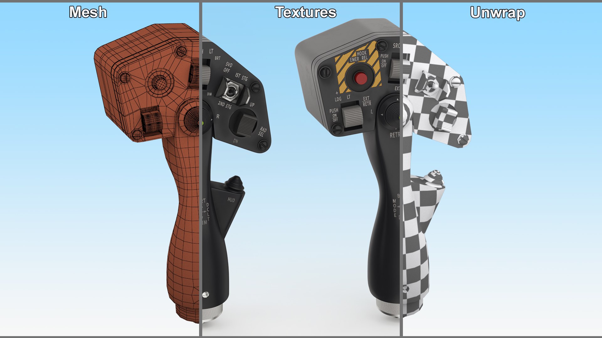 Helicopter Control Handle Model - TurboSquid 1982320