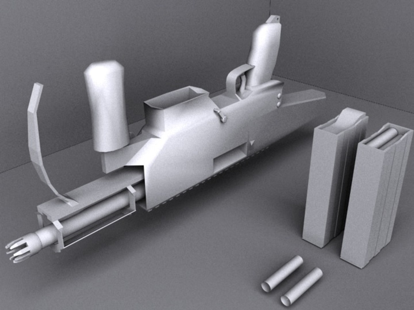3d Model Autocannon Sub Machine