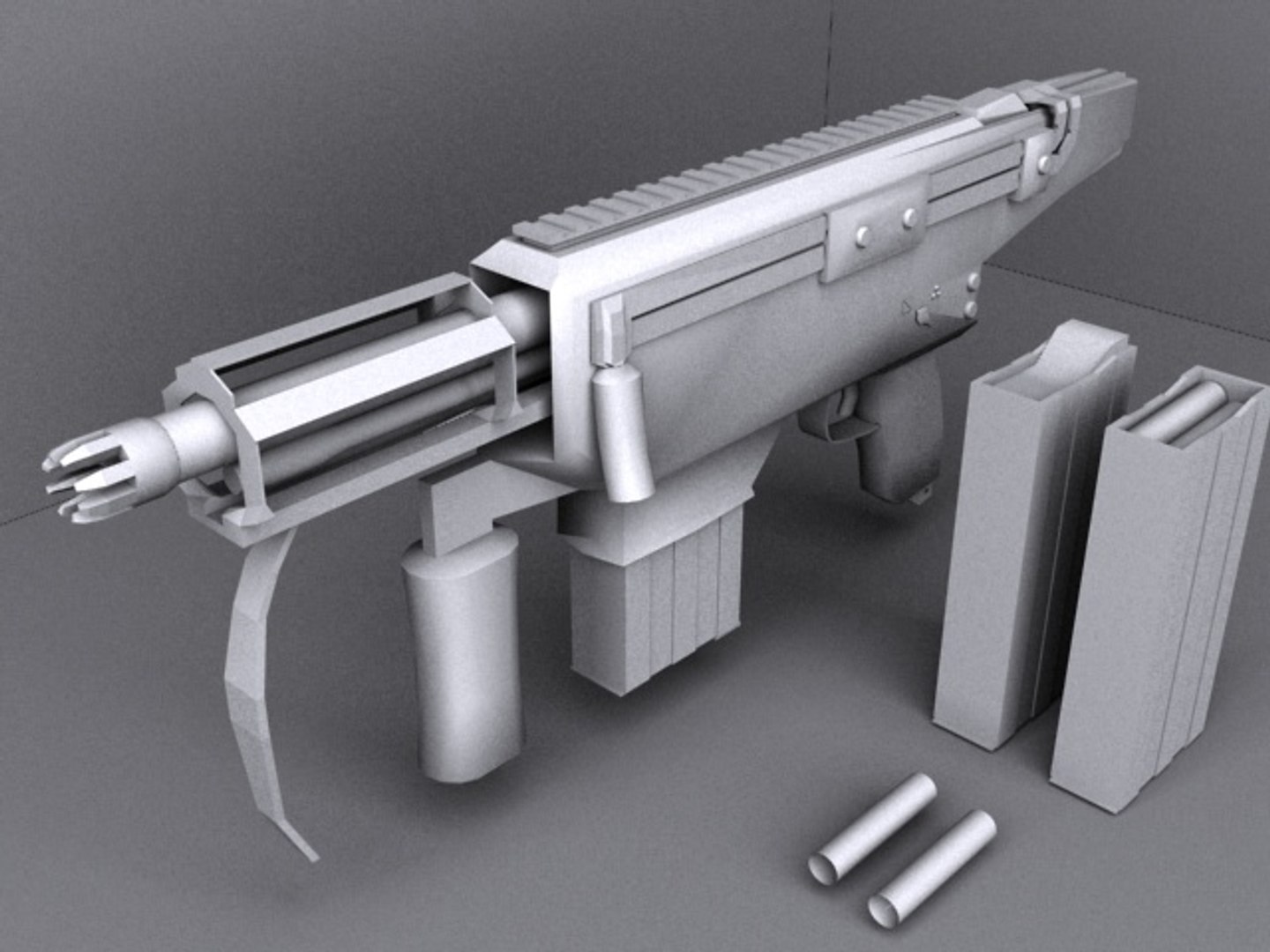 3d Model Autocannon Sub Machine