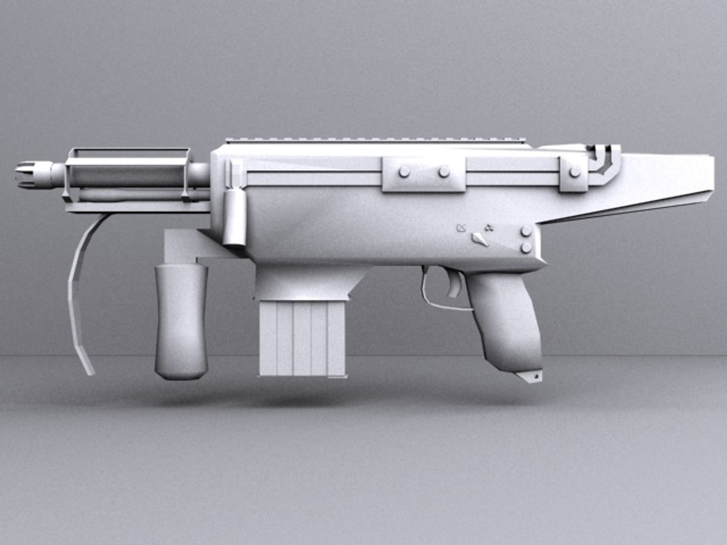 3d Model Autocannon Sub Machine
