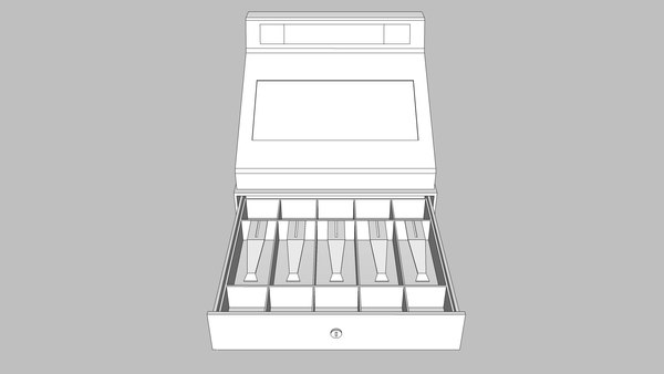 3d cash register drawer model