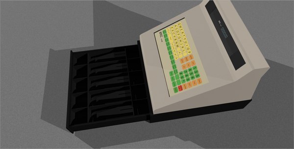 3d cash register drawer model