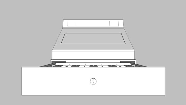 3d cash register drawer model